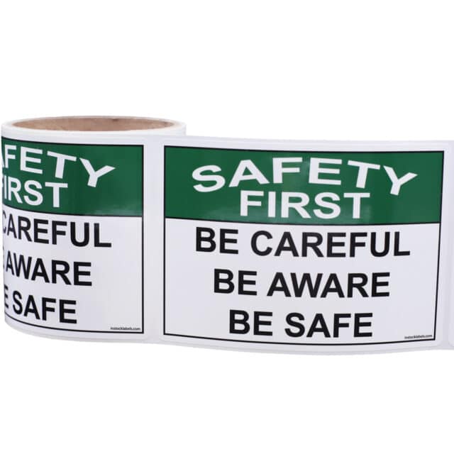 Be Careful Aware & Safe Safety Labels 3.5" x 5" - Visual Safety ...