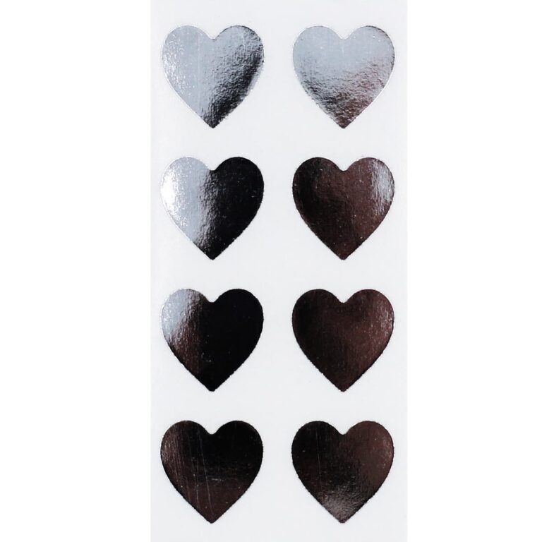 Small Metallic Silver Heart Stickers 1/2" Round | 1,000/Rolll ...