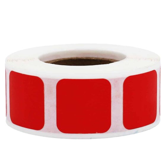 Red Colored Labels 3/4" Square | InstockLabels.com