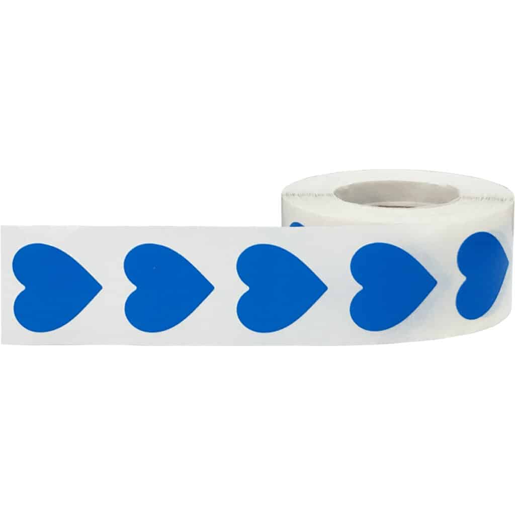 Blue Heart Stickers 3/4 Inch | InstockLabels.com