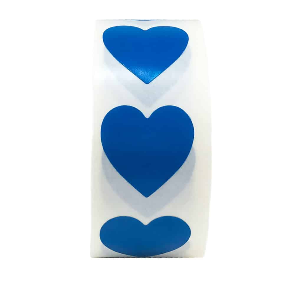 Blue Heart Stickers 3/4 Inch | InstockLabels.com