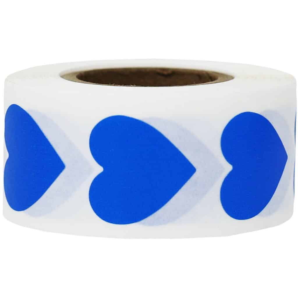 Blue Heart Stickers 3/4 Inch | InstockLabels.com
