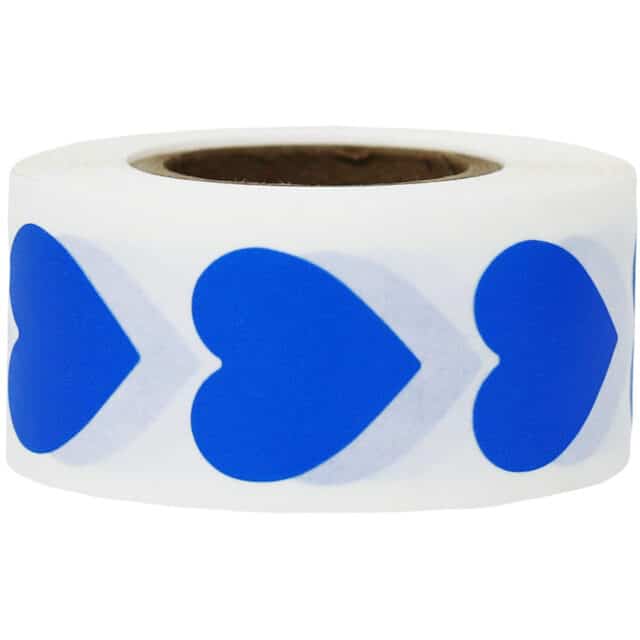 Blue Heart Stickers 3/4 Inch | InstockLabels.com