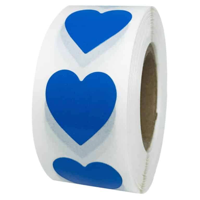 Blue Heart Stickers 3/4 Inch | InstockLabels.com