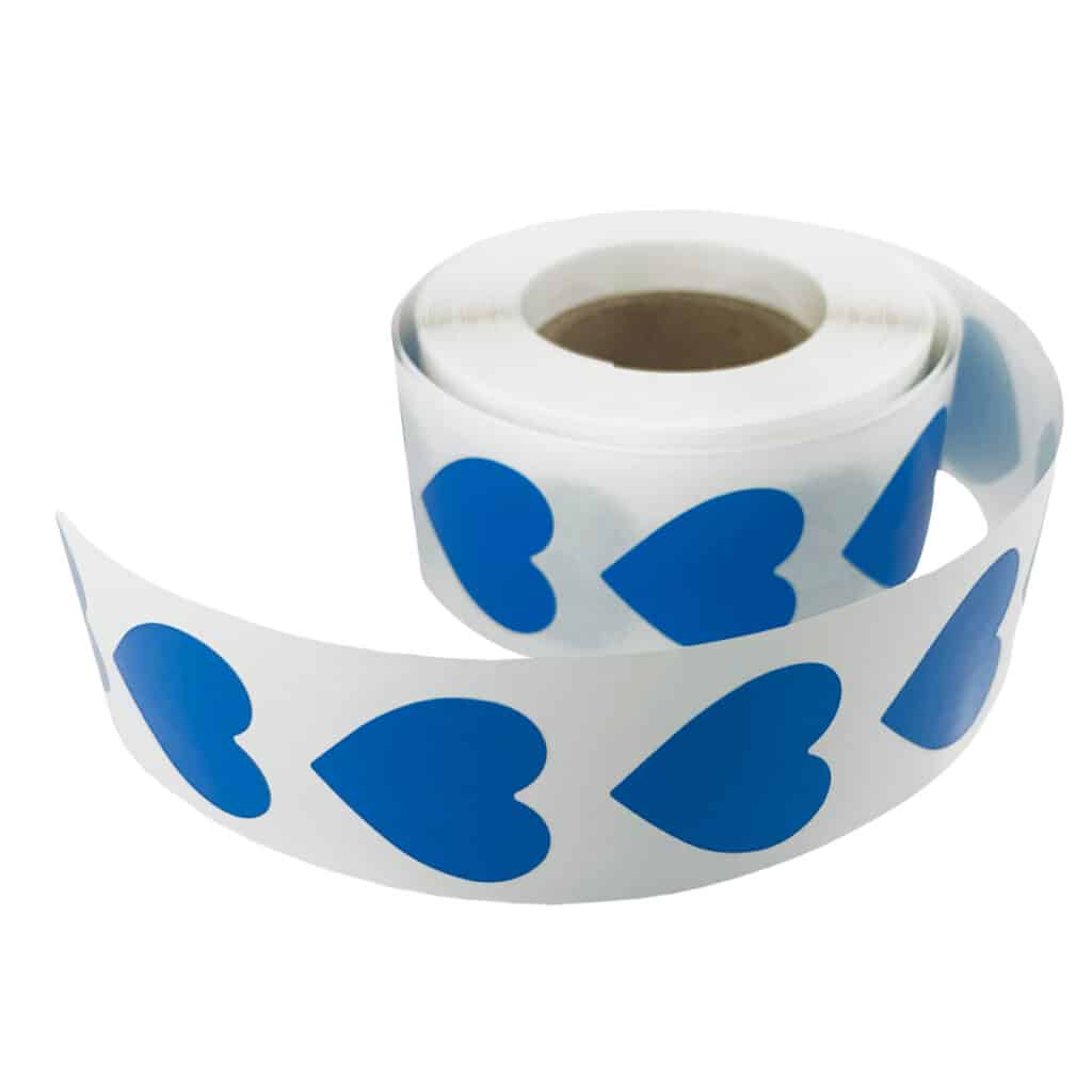 Blue Heart Stickers 3/4 Inch | InstockLabels.com