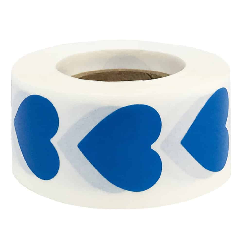 Blue Heart Stickers 3/4 Inch | InstockLabels.com