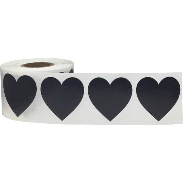 Black Heart Stickers 1.5 Inch | InstockLabels.com
