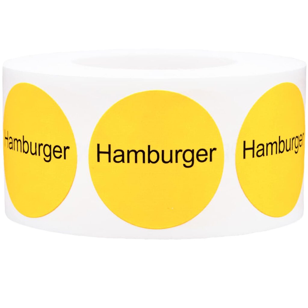 Hamburger Labels for Burger Wrappers | InStockLabels.com