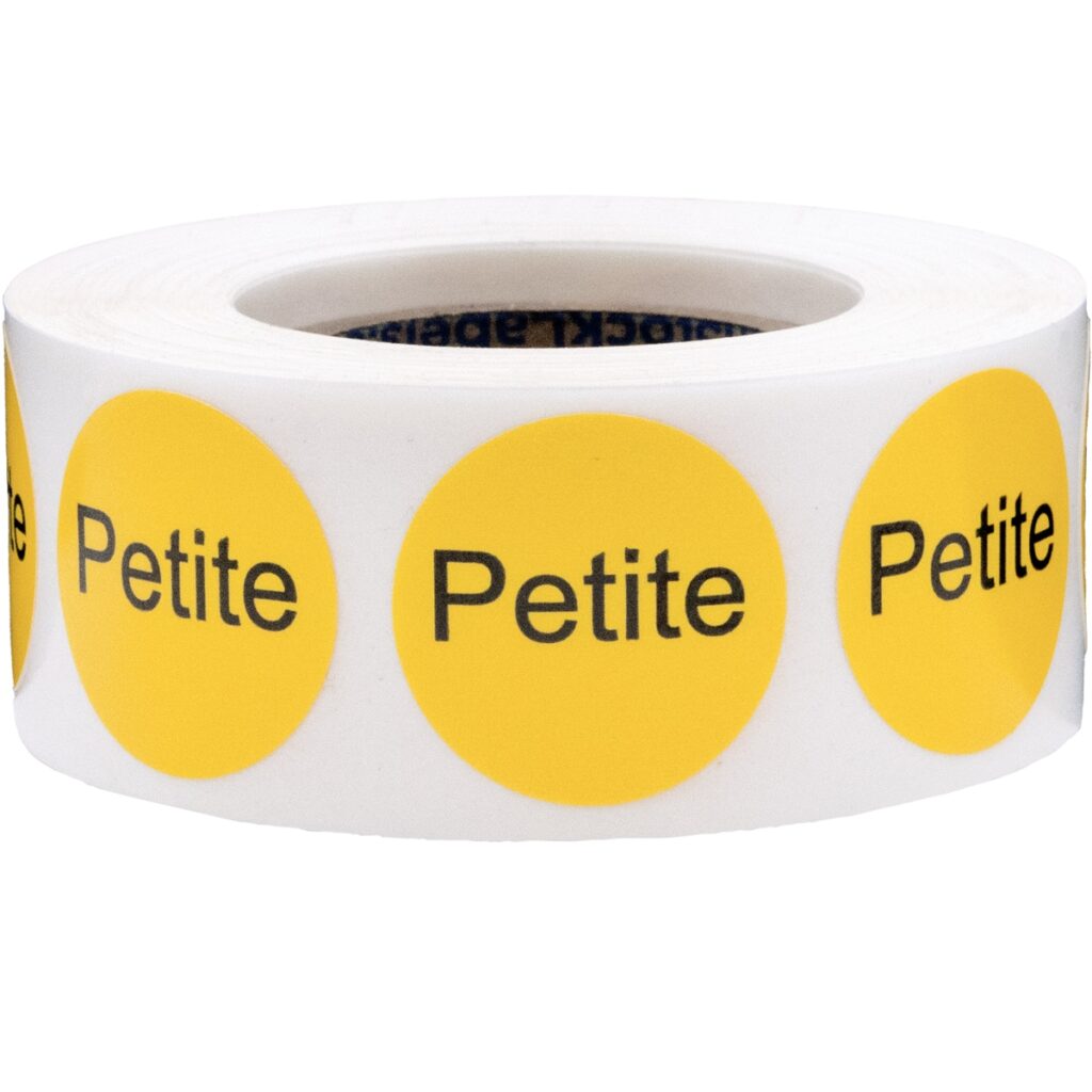 Petite Size Stickers – 3/4" Round Yellow Clothing Labels (500)