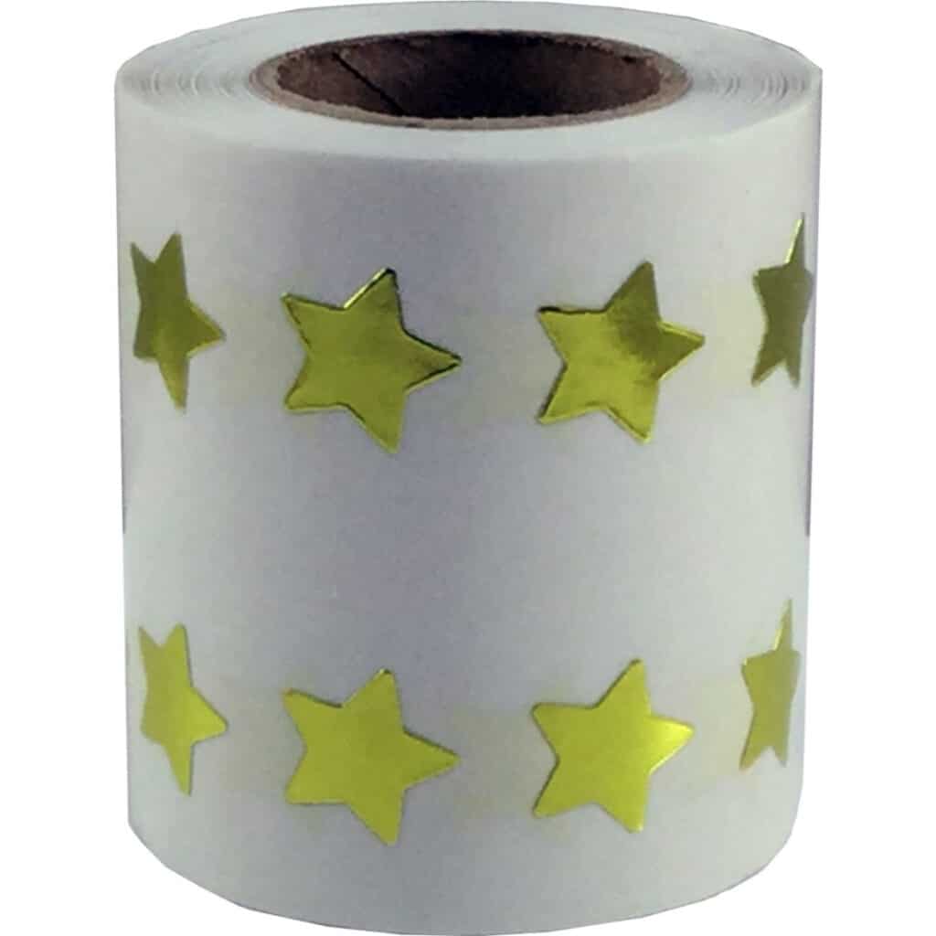 Small Metallic Gold Star Stickers | 1/2" Star Shape | InStockLabels.com