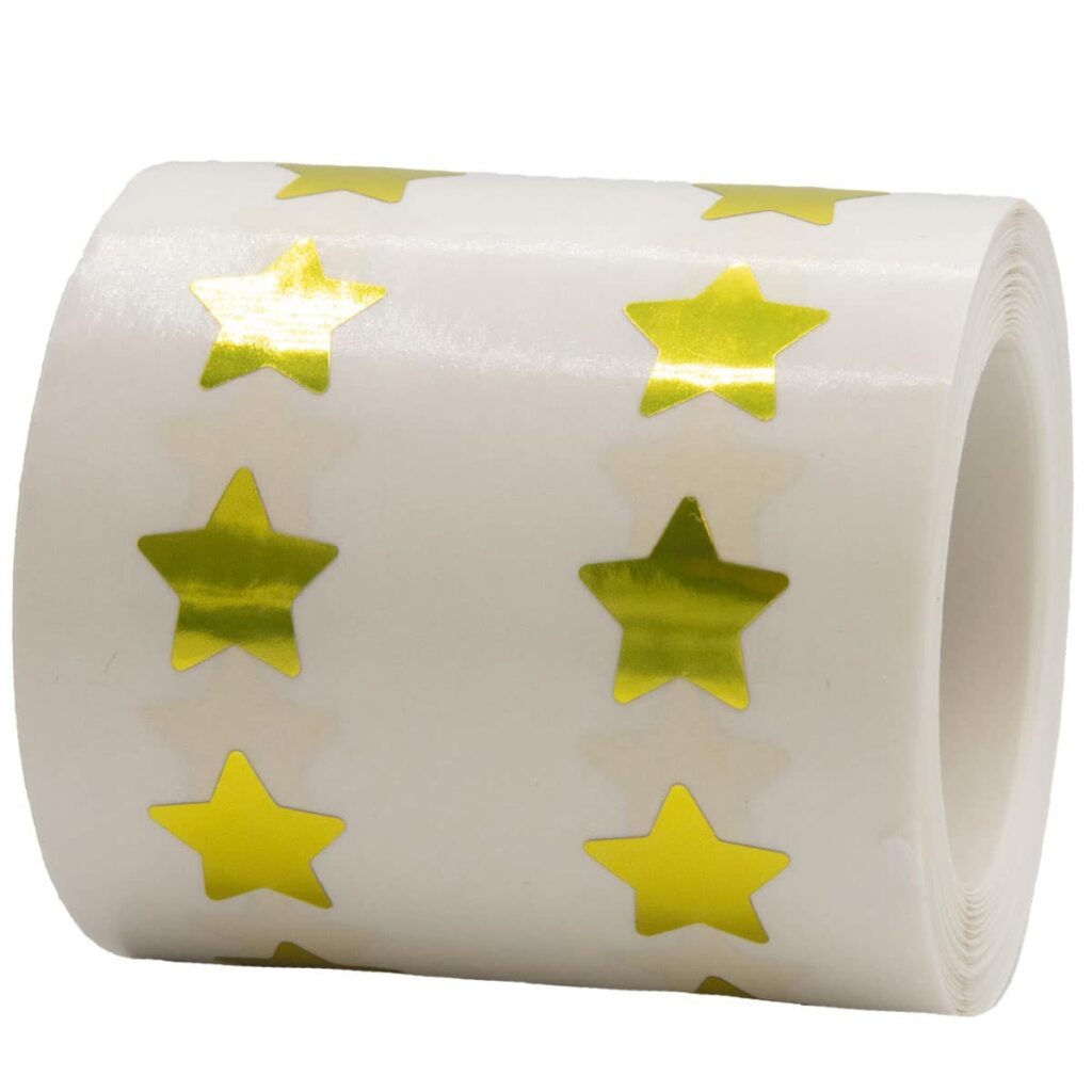 Small Metallic Gold Star Stickers | 1/2" Star Shape | InStockLabels.com