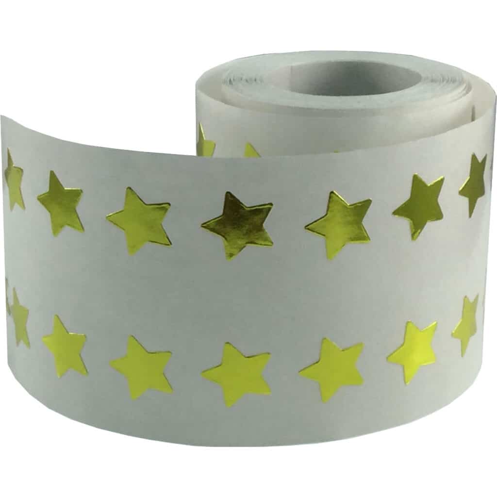 Small Metallic Gold Star Stickers | 1/2" Star Shape | InStockLabels.com