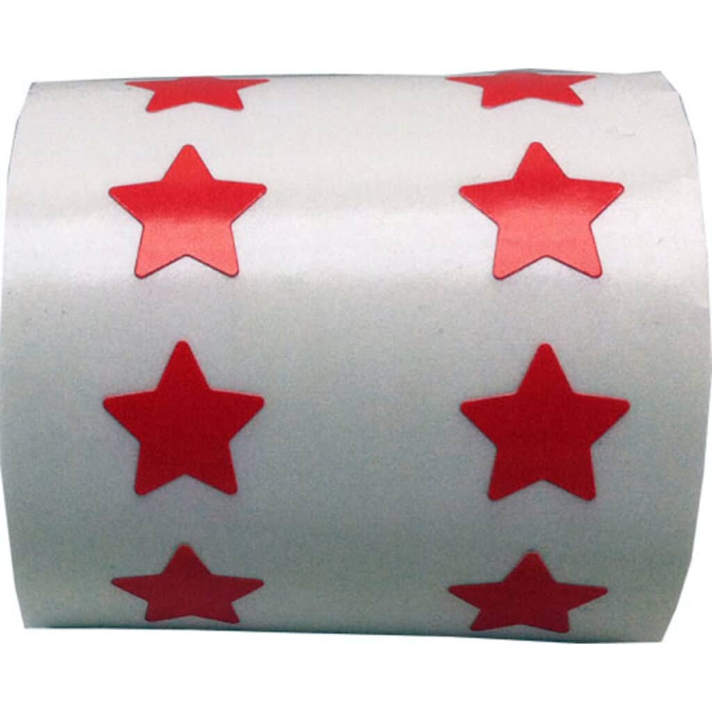 Small Red Star Stickers | 1/2" Star Shape | InStockLabels.com