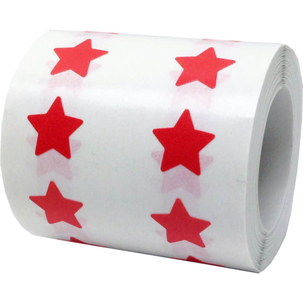 Small Red Star Stickers | 1/2" Star Shape | InStockLabels.com