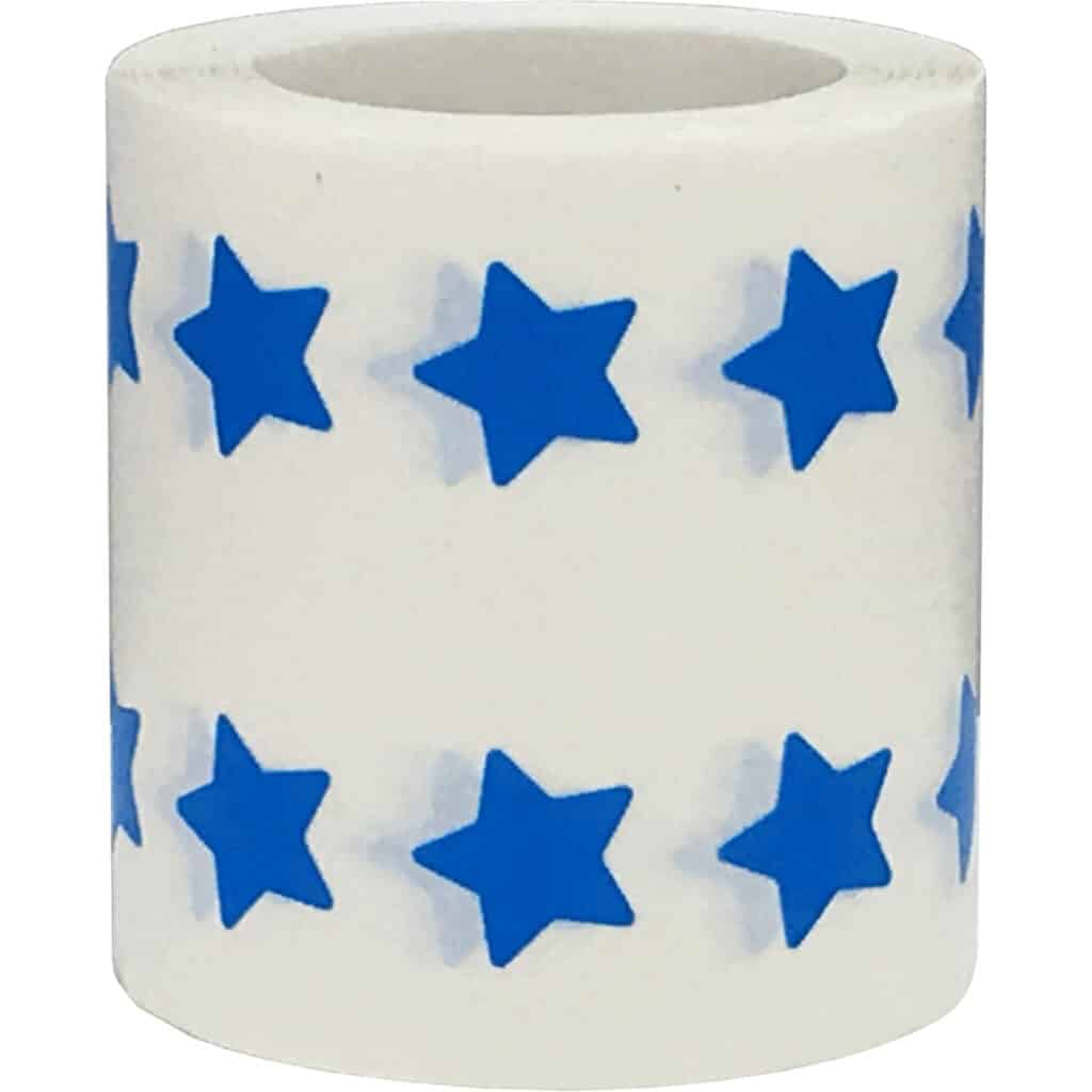 Small Blue Star Stickers | 1/2" Star Shape | InStockLabels.com