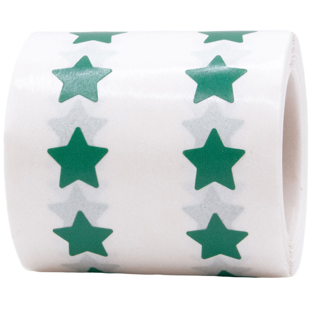 Small Green Star Stickers | 1/2" Star Shape | InStockLabels.com