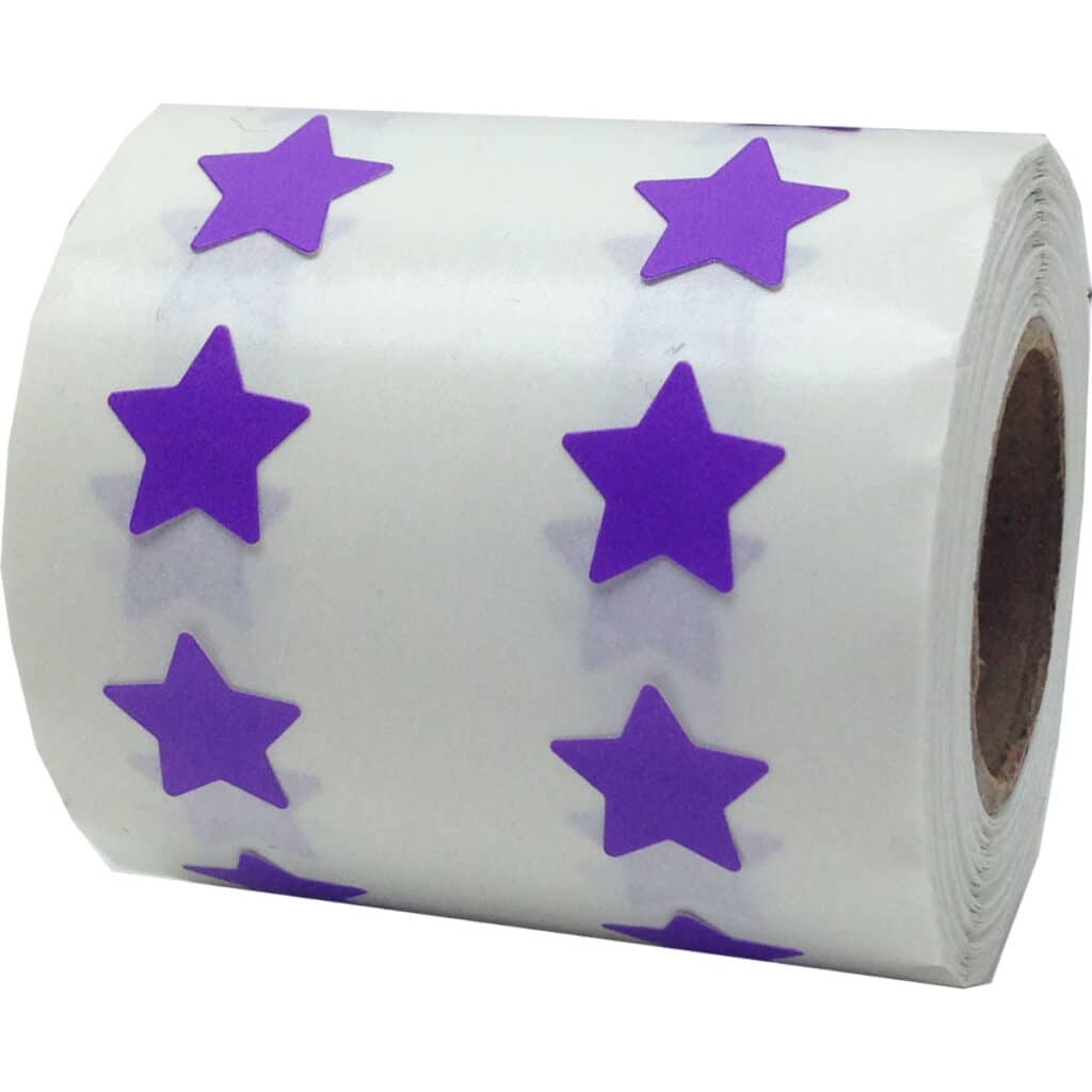 Small Purple Star Stickers | 1/2" Star Shape | InStockLabels.com