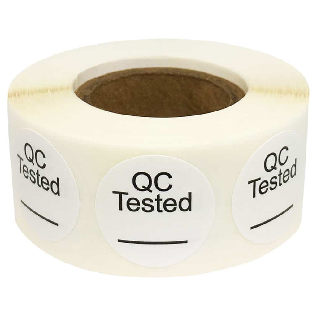 Writable QC Tested Stickers 3/4" Inch Round | Quality Control ...