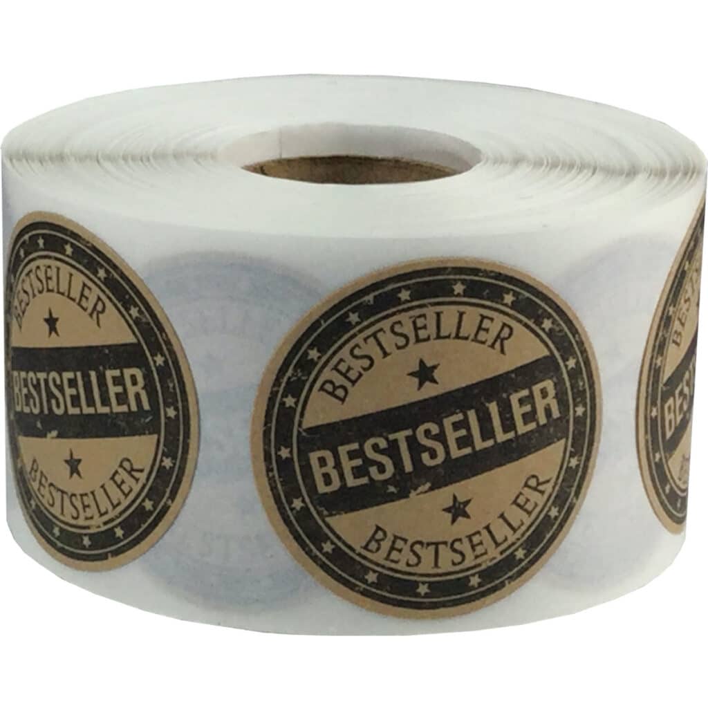 Brown Kraft Best Seller Stickers | For Best Selling Books ...