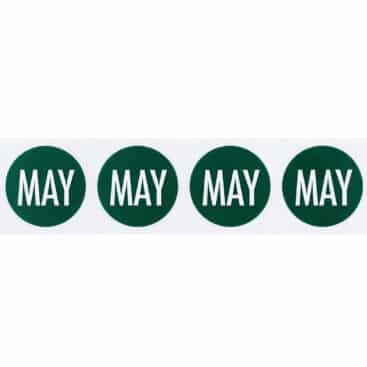 May Color Coded Month Stickers 3/4" Round | InStockLabels.com