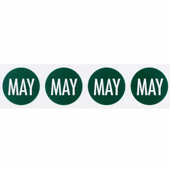 May Color Coded Month Stickers 3/4" Round | InStockLabels.com