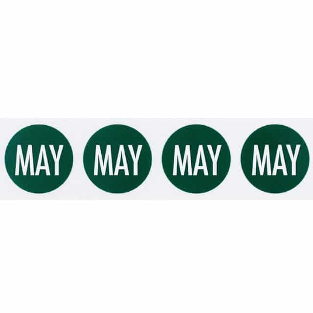 May Color Coded Month Stickers 3/4" Round | InStockLabels.com