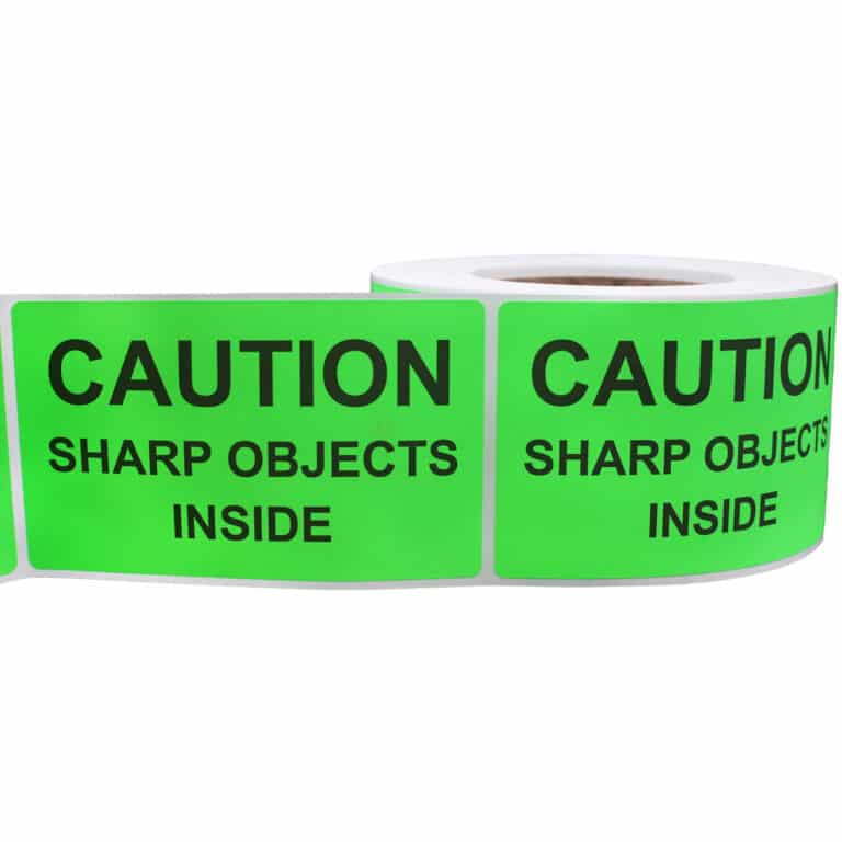 Warning Labels Caution Sharp Objects Inside