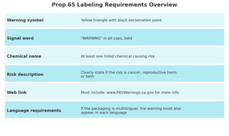 What Prop 65 Labeling Requires in California